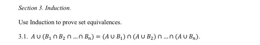 Solved Section 3. Induction. Use Induction to prove set | Chegg.com