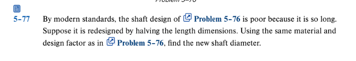 Solved 5-77 By modern standards, the shaft design of Problem | Chegg.com