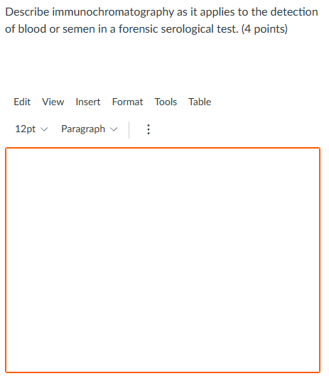 Solved Describe immunochromatography as it applies to the | Chegg.com
