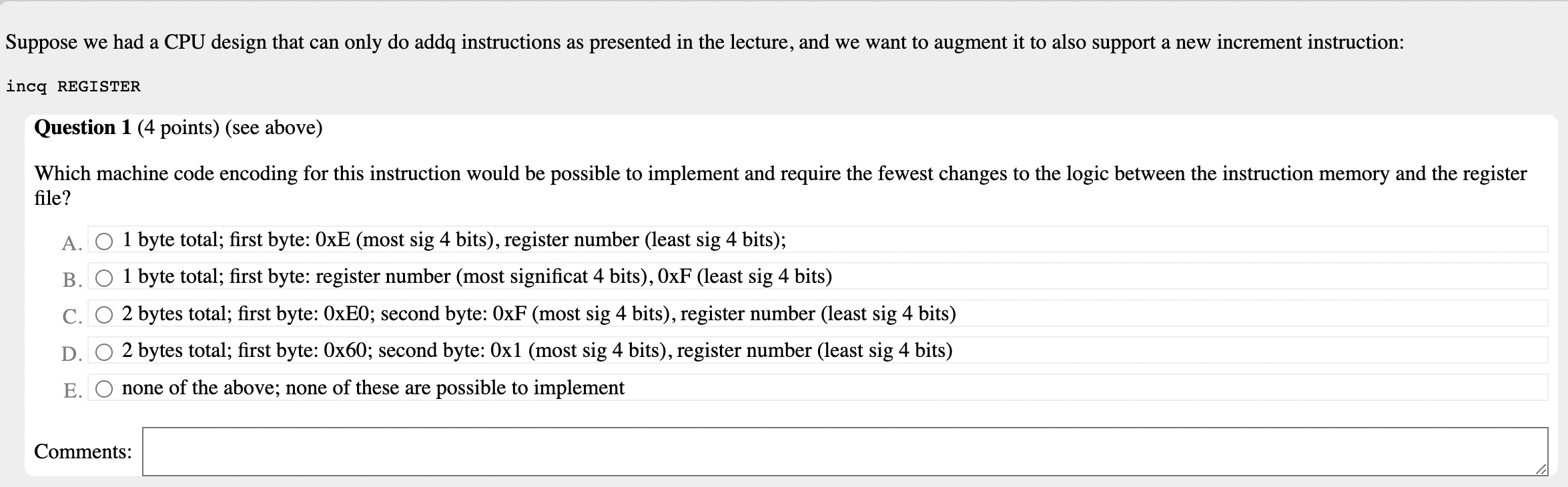 Solved Suppose we had a CPU design that can only do addq | Chegg.com