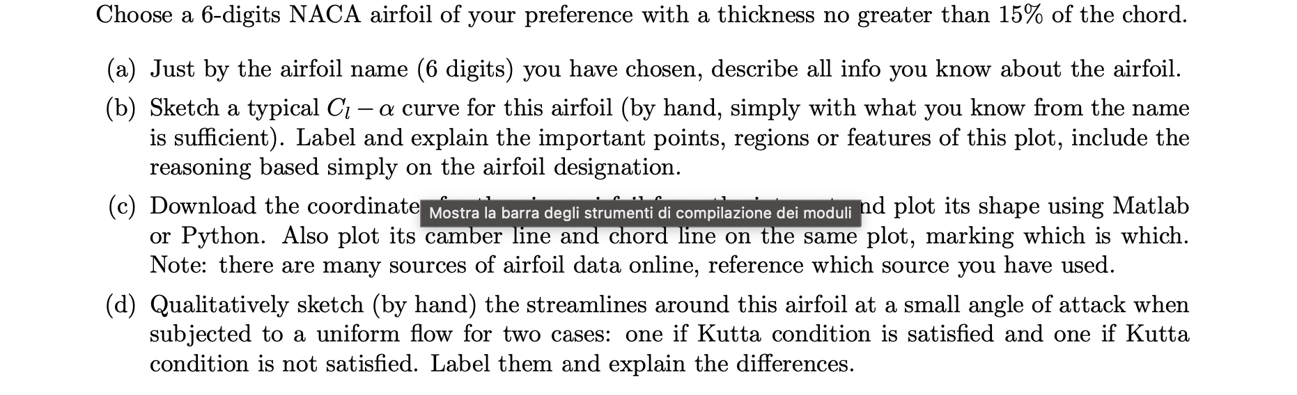 Solved Choose a 6-digits NACA airfoil of your preference | Chegg.com