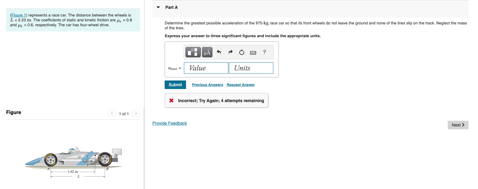 Solved (Figure 1) represents a race car. The distance | Chegg.com