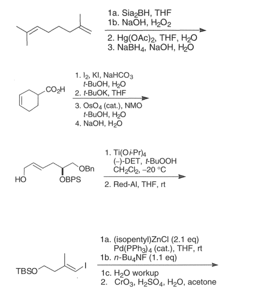 Solved 1a. Sia2BH, THE 1b. NaOH, H202 2. Hg(OAC)2, THF, H20 | Chegg.com