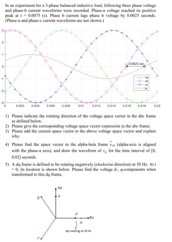 In an experiment for a 3-phase balanced inductive | Chegg.com