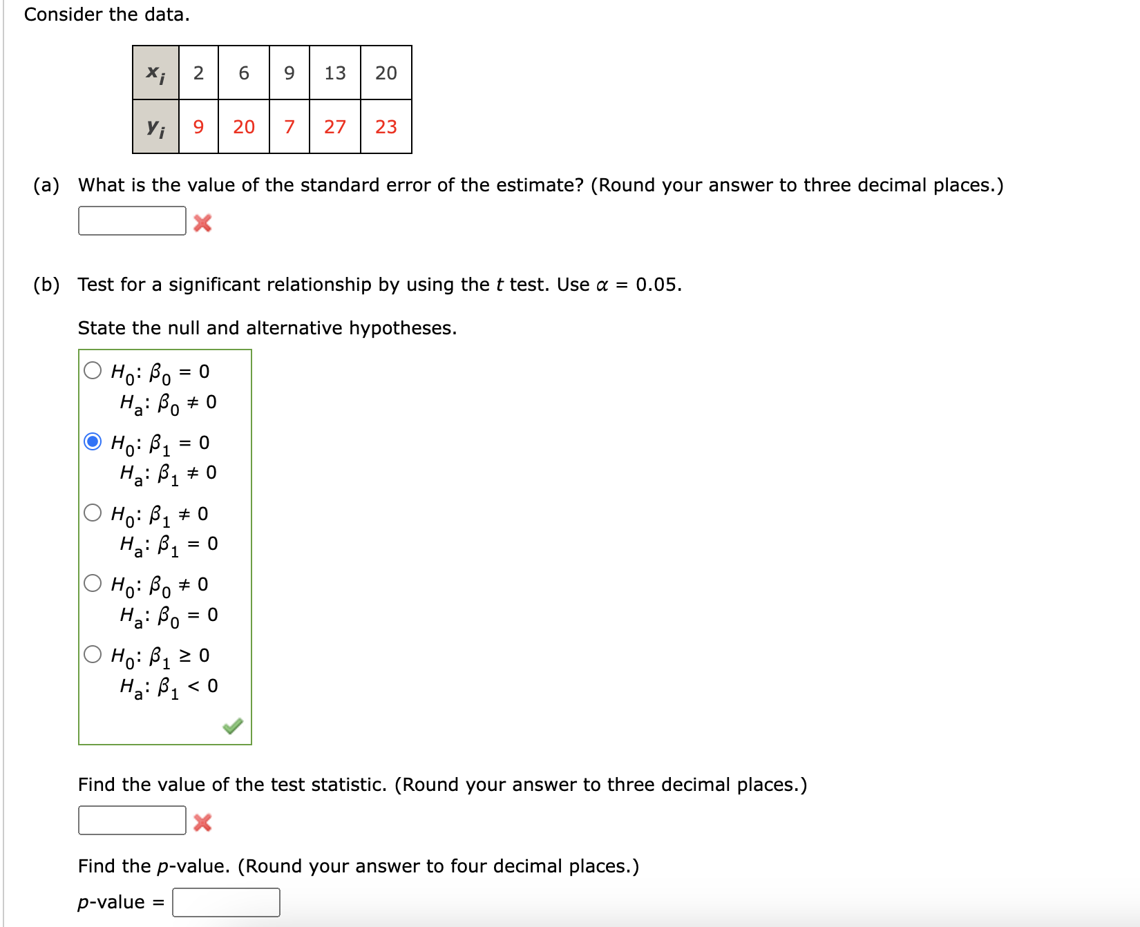 Solved xi2691320yi92072723What is the value of the standard | Chegg.com