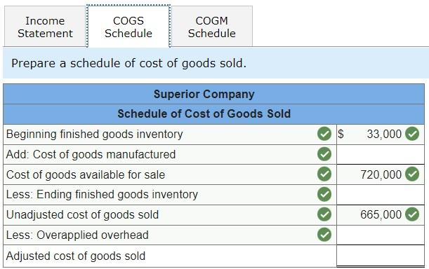 Solved Problem 3-13 (Algo) Schedules of Cost of Goods | Chegg.com