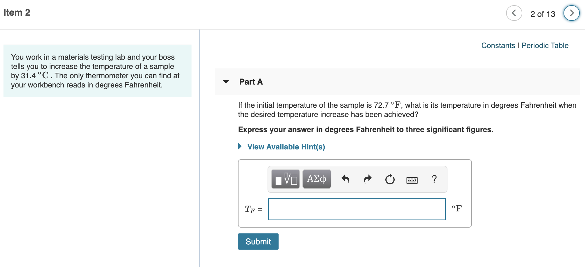 Solved Item 4 ( ) Constants | Periodic Table Part | Chegg.com