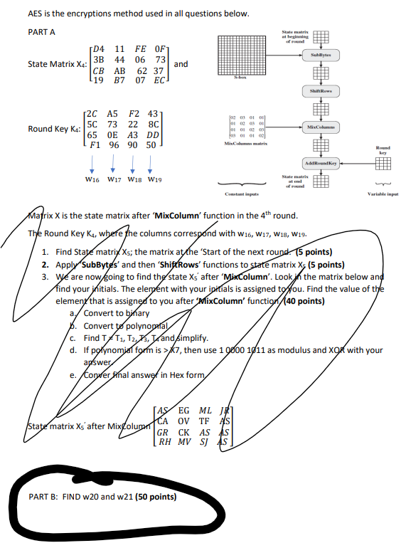 AES is the encryptions method used in all questions | Chegg.com