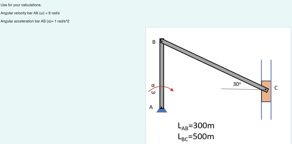 Solved Use for your calculations: Angular velocity bar AB | Chegg.com