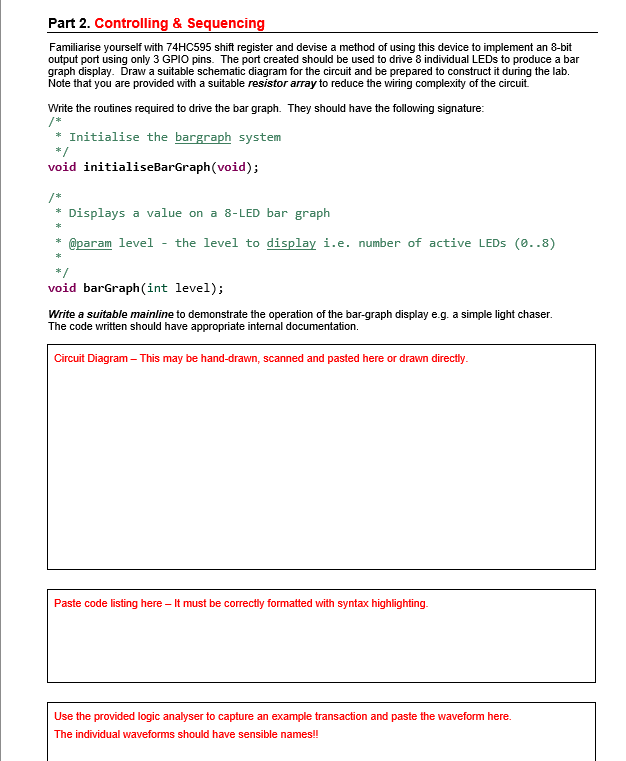 Part 2. Controlling & Sequencing Familiarise yourself | Chegg.com