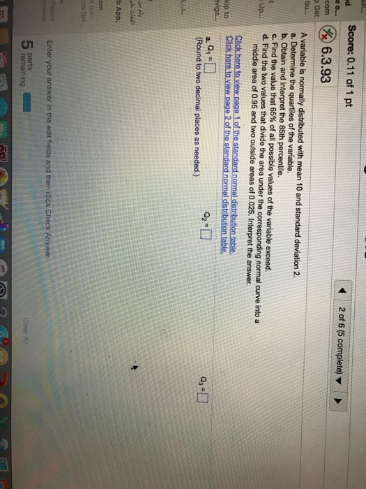 Solved A variable is normally distributed with mean 10 and | Chegg.com
