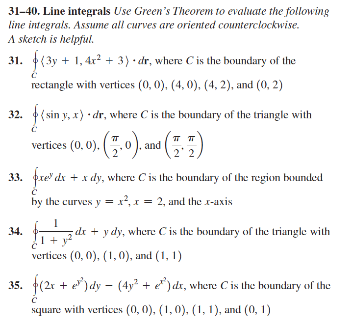 Solved 31-40. Line integrals Use Green's Theorem to evaluate | Chegg.com