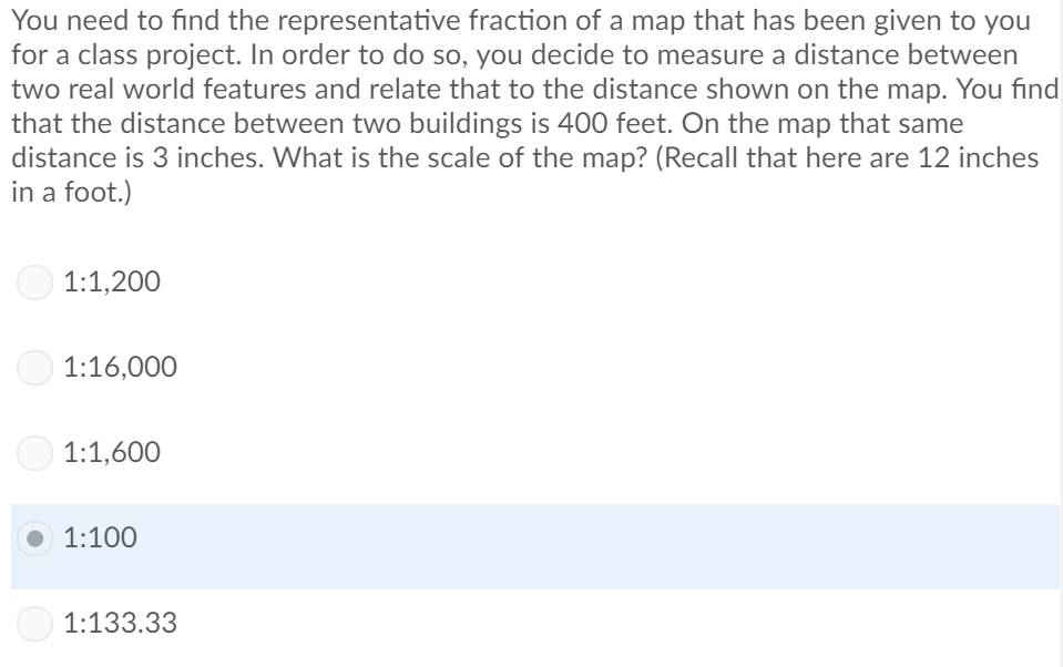 Solved You need to find the representative fraction of a map | Chegg.com