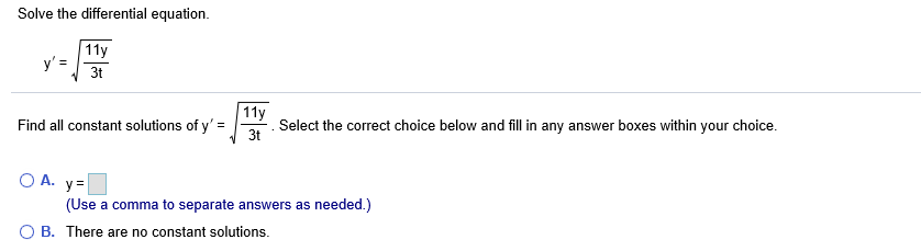 Solved Solve the differential equation. Find all constant | Chegg.com
