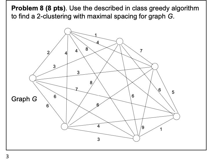 Solved Problem 8 8 Pts Use The Described In Class Greedy 