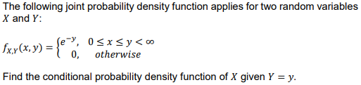 Solved The following joint probability density function | Chegg.com