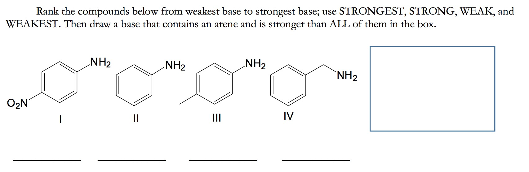 Solved Rank the compounds below from weakest base to | Chegg.com