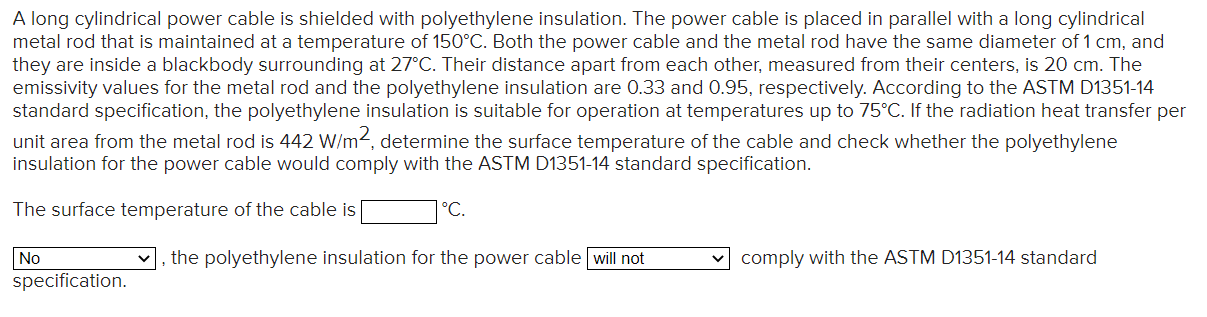 Solved A long cylindrical power cable is shielded with | Chegg.com