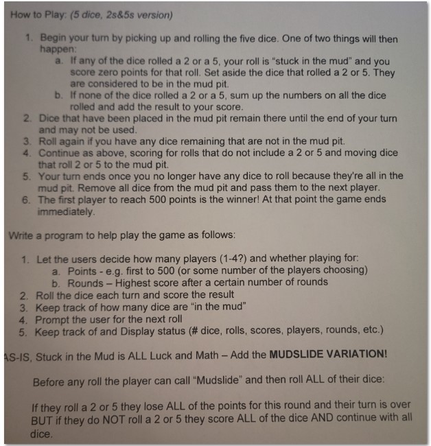 Solved Create java program ﻿ How to Play: (5 ﻿dice, 2s&5 ﻿s | Chegg.com