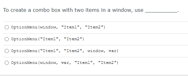 Solved Which of the following is not true about a combo box? | Chegg.com