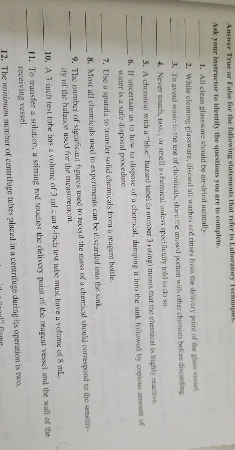 Solved Answer True or False for the following statements | Chegg.com