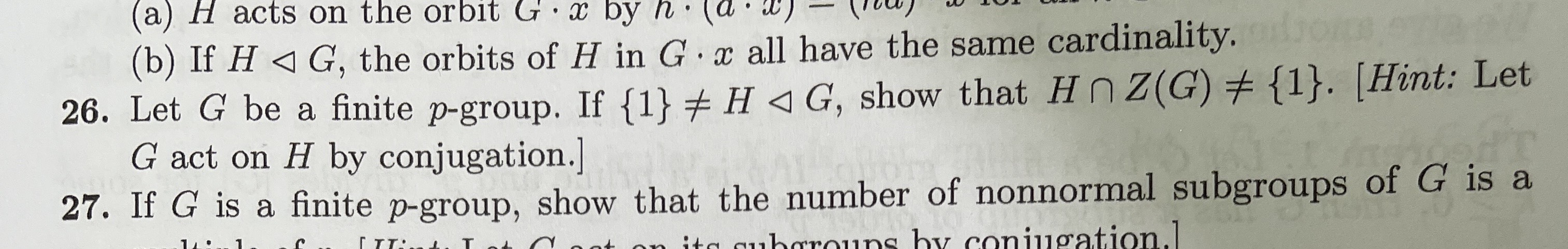 Solved (b) If H G, the orbits of H in G⋅x all have the same | Chegg.com
