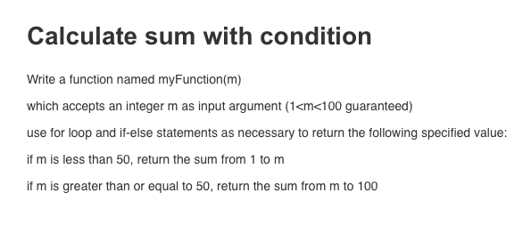 Solved Calculate sum with condition Write a function named | Chegg.com