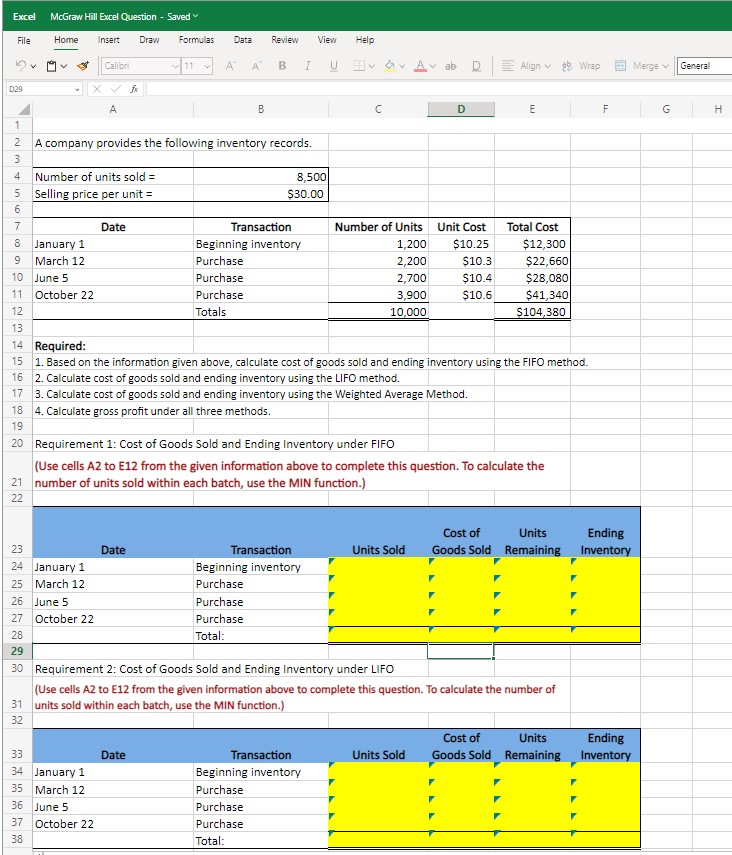 Solved Answer the following in the form of an excel sheet, | Chegg.com
