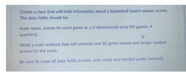 Solved Create a class that will hold information about a | Chegg.com