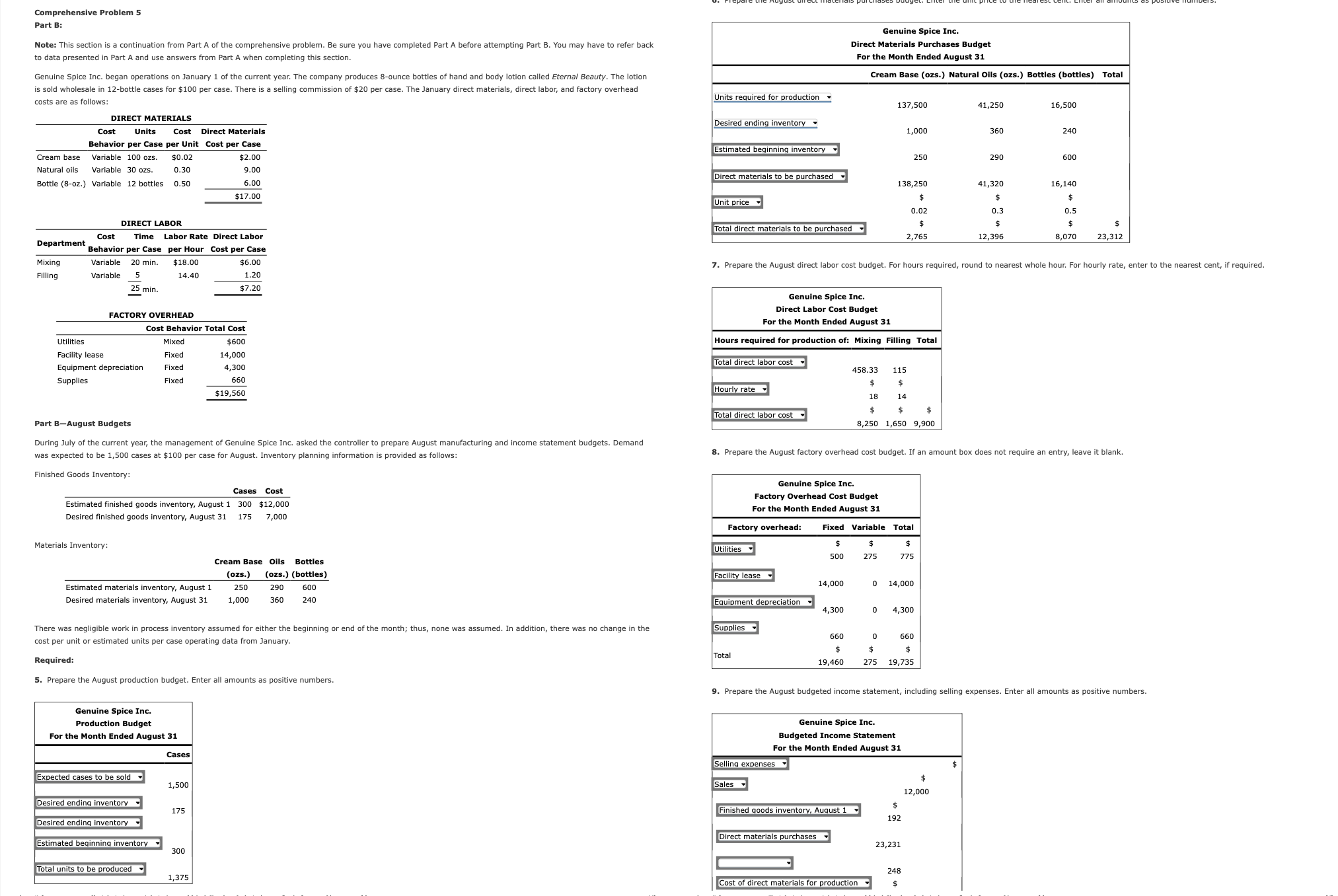 Solved Comprehensive Problem 5 (look at the photo)Part | Chegg.com