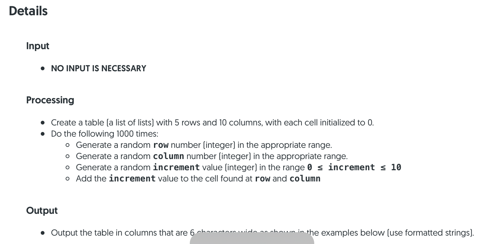 Solved Details Input • NO INPUT IS NECESSARY Processing • | Chegg.com