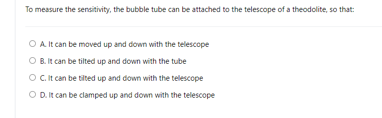 Solved To measure the sensitivity, the bubble tube can be | Chegg.com