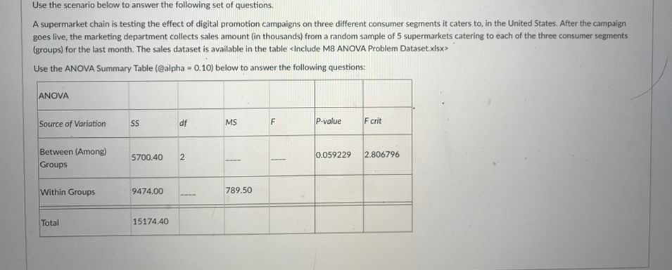 Solved Use the scenario below to answer the following set of | Chegg.com