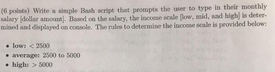 Solved (a) (6 points) Write a simple Bash script that | Chegg.com