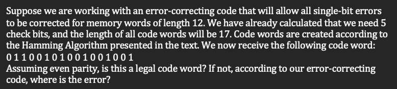 Solved Suppose We Are Working With An Error Correcting Code