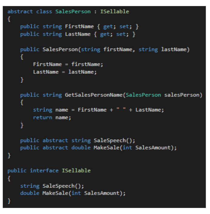 Solved Consider the following code for an abstract | Chegg.com