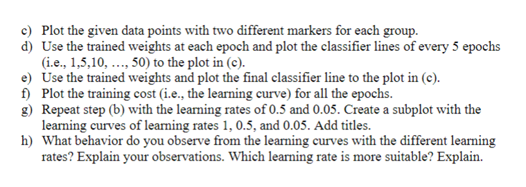 Problem 2) Gradient descent learning in Python: a) | Chegg.com