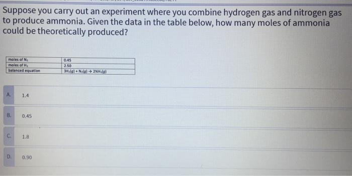 Solved Suppose you carry out an experiment where you combine | Chegg.com