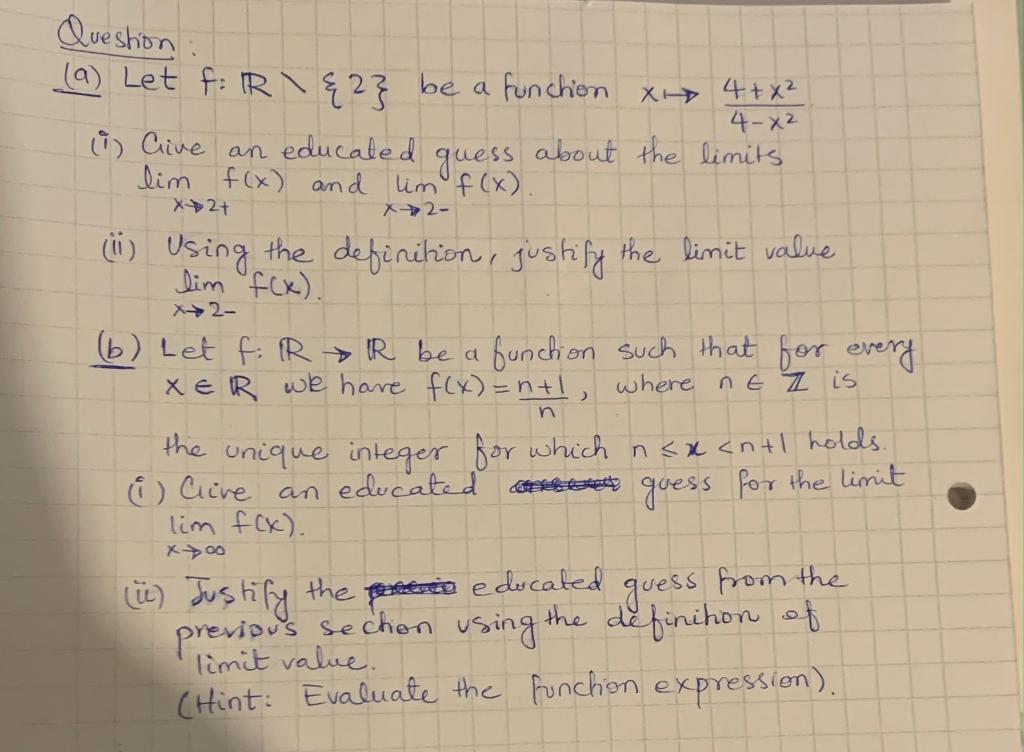 Solved Question: (a) Let f:R\{2} be a function x↦4−x24+x2 | Chegg.com