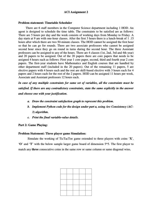 Solved Problem statement: Timetable Scheduler There are 6 | Chegg.com