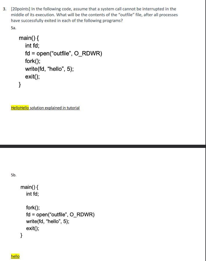 Solved The answer is actually already given (yellow | Chegg.com