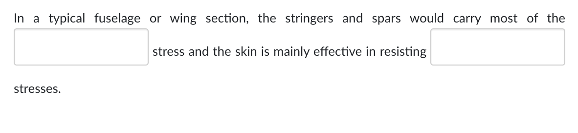 Solved In a typical fuselage or wing section, the stringers | Chegg.com