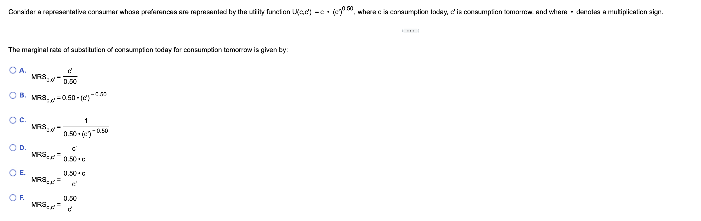 Solved Consider a representative consumer whose preferences | Chegg.com