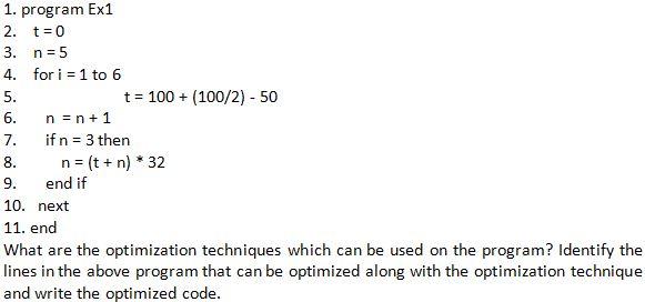 Solved 1. program Ex1 2. t=0 3. n=5 4. for i=1 to 6 5. | Chegg.com