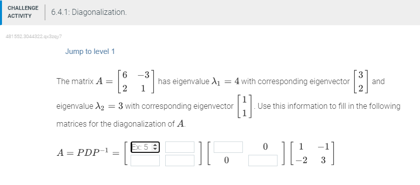 Solved The matrix A=[62−31] has eigenvalue λ1=4 with | Chegg.com