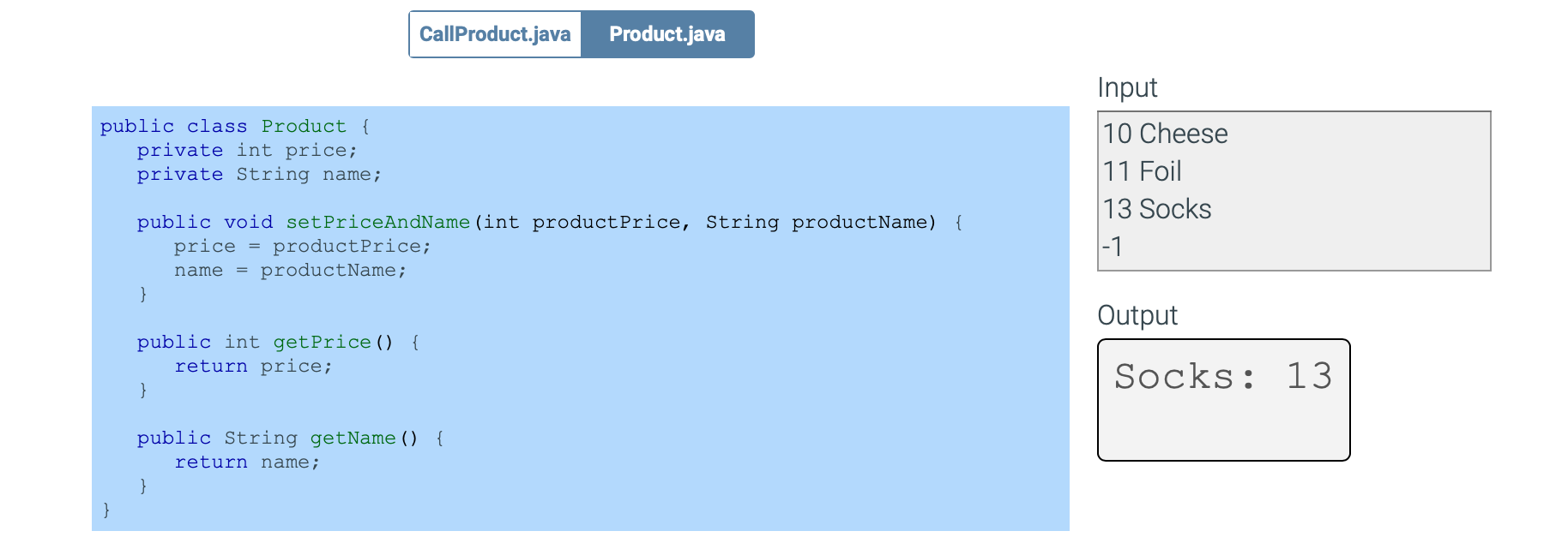 Solved CallProduct.java Product.java import | Chegg.com