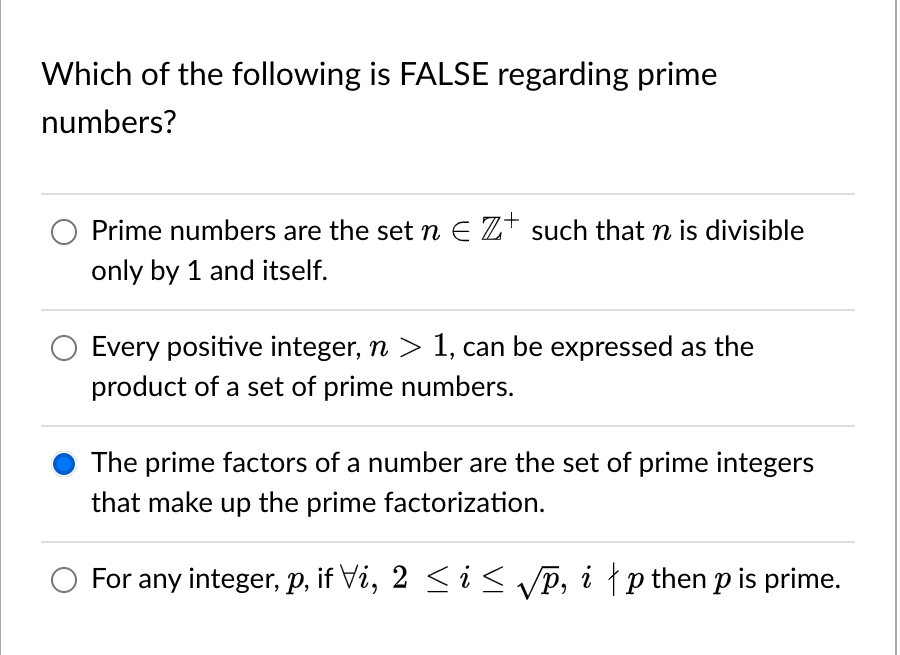 Solved Which of the following is FALSE regarding prime | Chegg.com