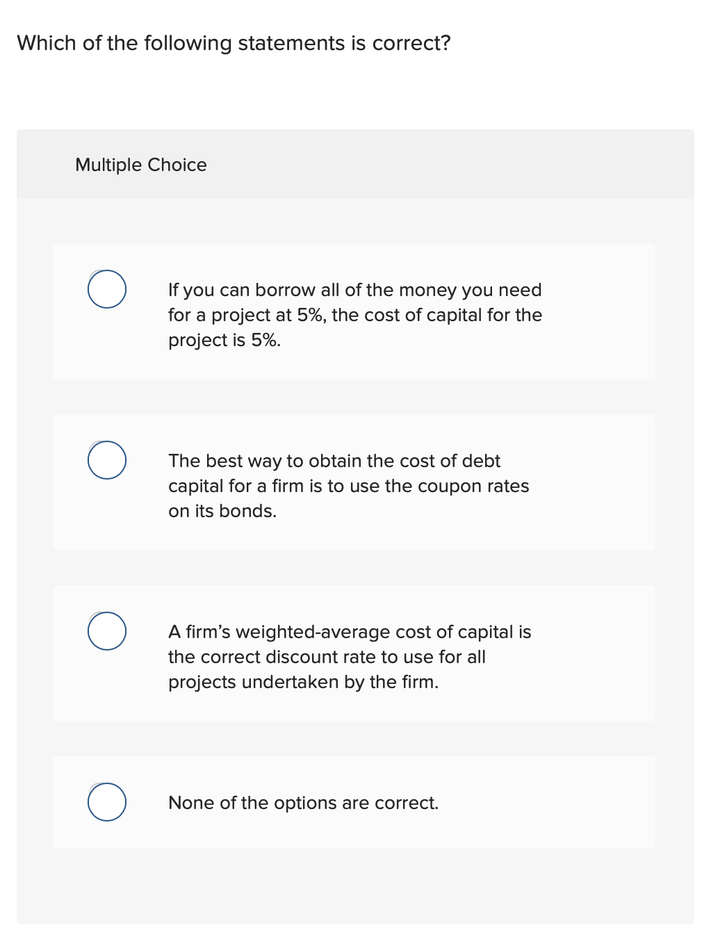 Solved Which of the following statements is correct? | Chegg.com