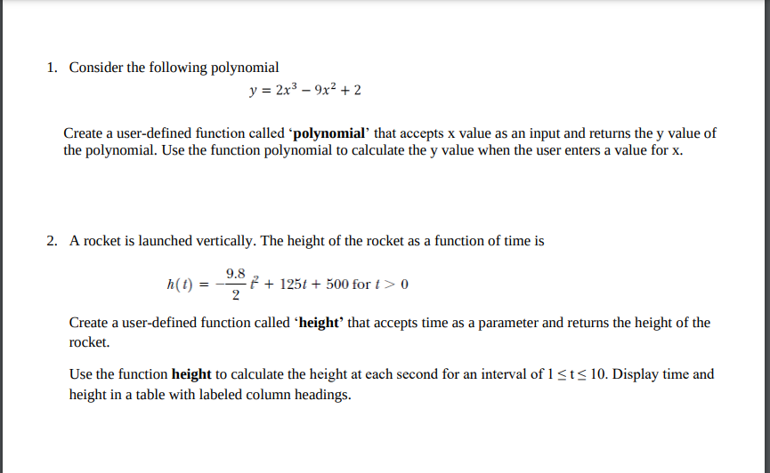 Solved 1. Consider the following polynomial y=2x3−9x2+2 | Chegg.com