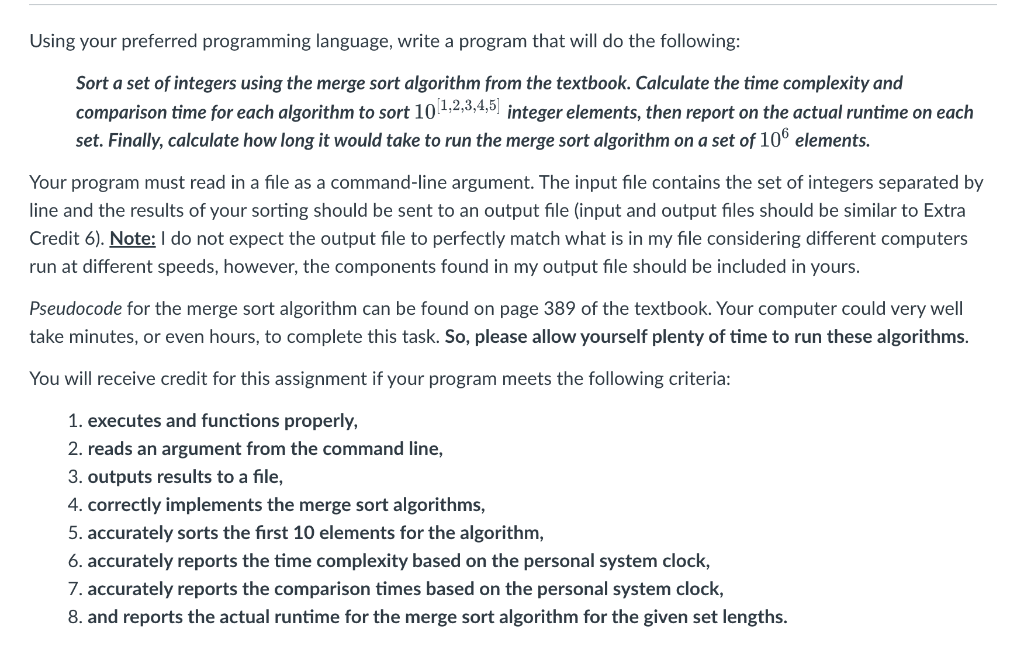Solved Using your preferred programming language, write a | Chegg.com